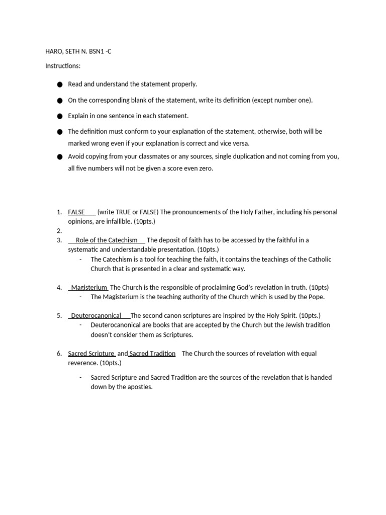 Definitions and Explanations of Catholic Terms | PDF