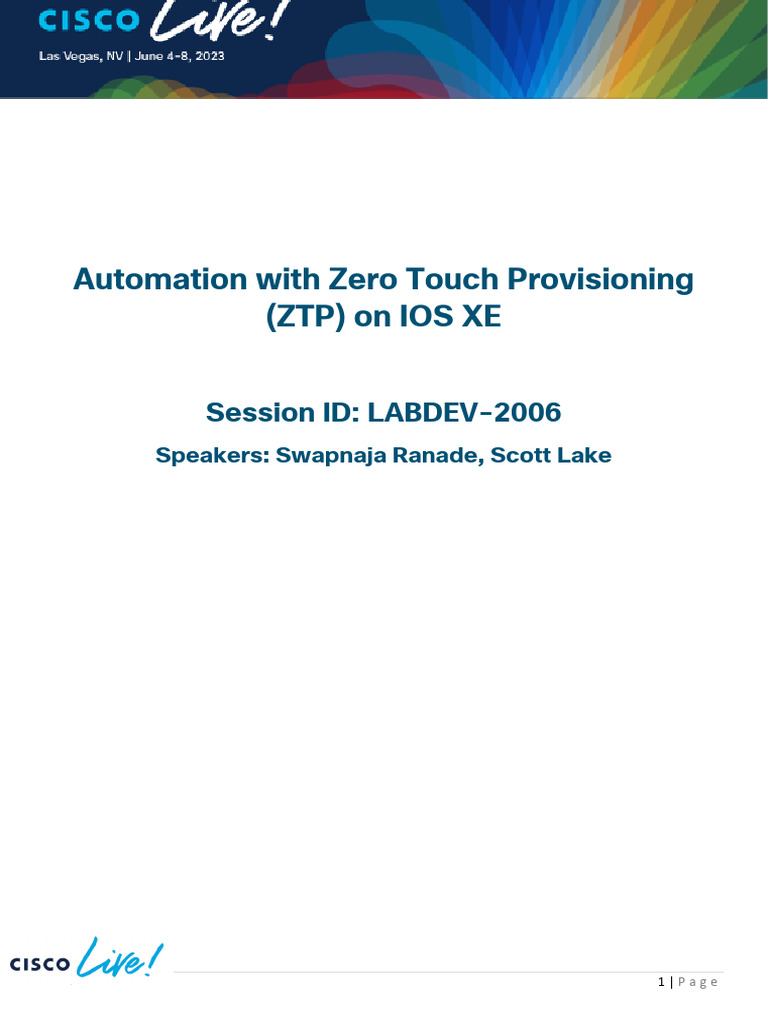 LABDEV 2006 Automation With Zero Touch Provisioning ZTP1 | PDF | Domain ... LABDEV 2006 Automation With Zero Touch Provisioning ZTP1 | PDF | Domain ...