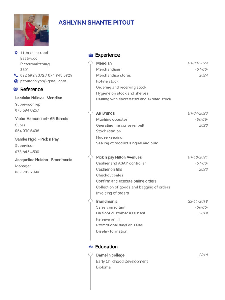 Ashlynn Updated CV | PDF | Retailing