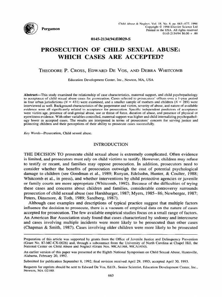 Prosecution of Child Sexual Abuse Which Cases Are Accepted | PDF ...