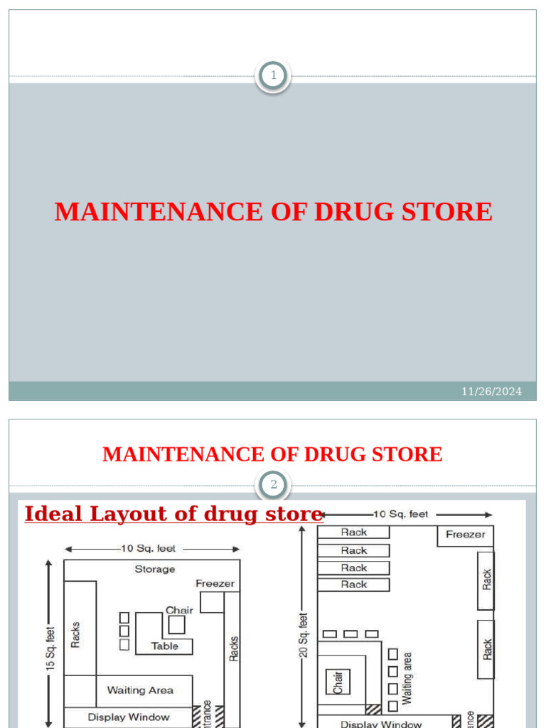 Maintenance of Drug Store | PDF | Pharmacy | Lighting