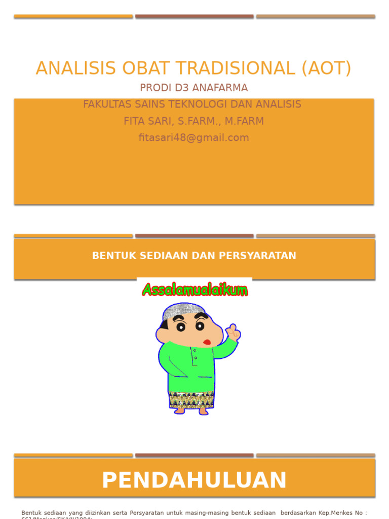 Kuliah Aot Anafarma Sesi Kedua Lanjutan | PDF
