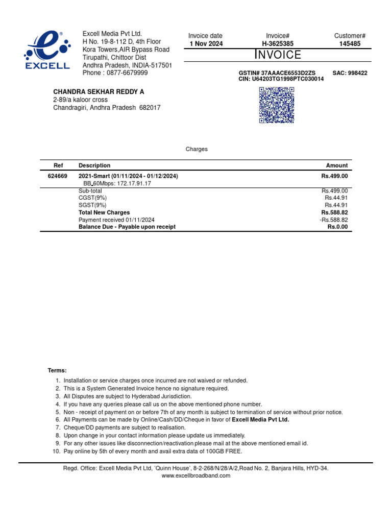 Nov Invoice | PDF | Receipt | Payments