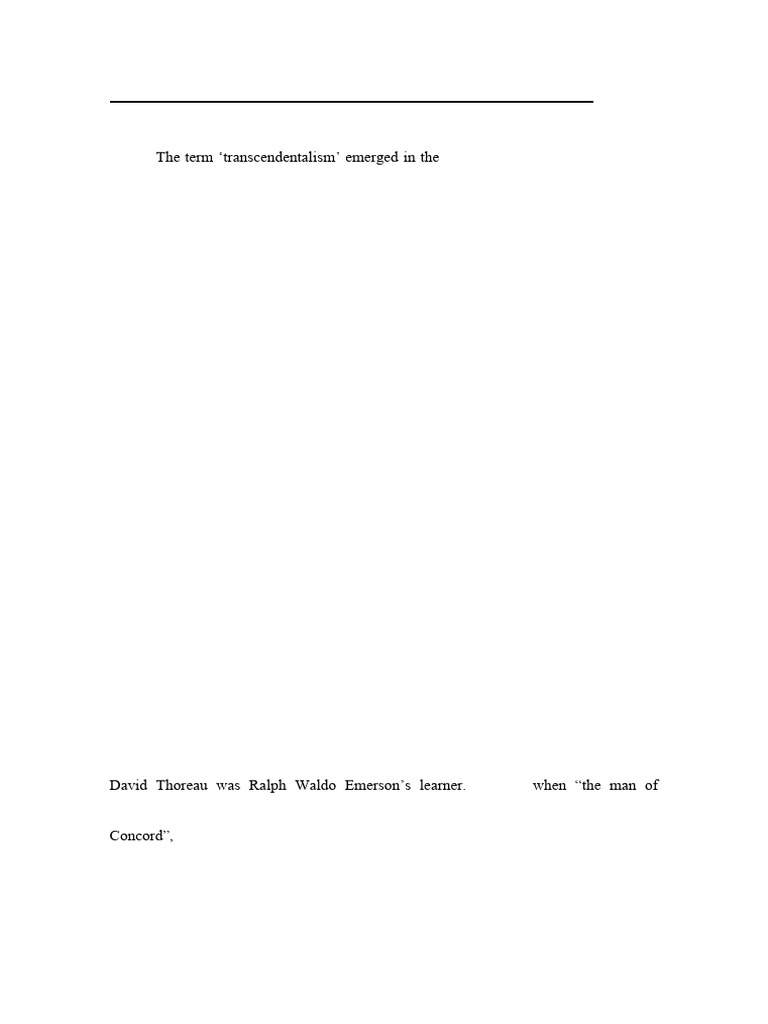 ESSAY Transcendentalism | PDF | Transcendentalism | Walden