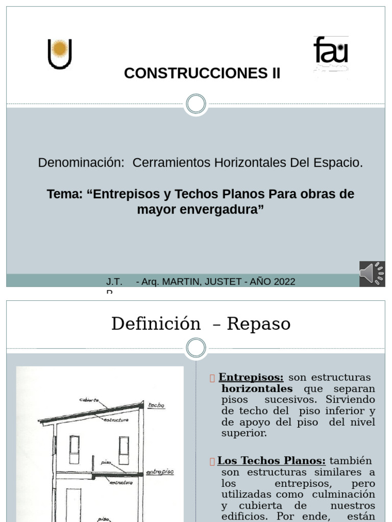 Entrepisos y Techos Planos 2022 1ra Parte 3ro Nuevo | PDF | Techo | Construyendo tecnología