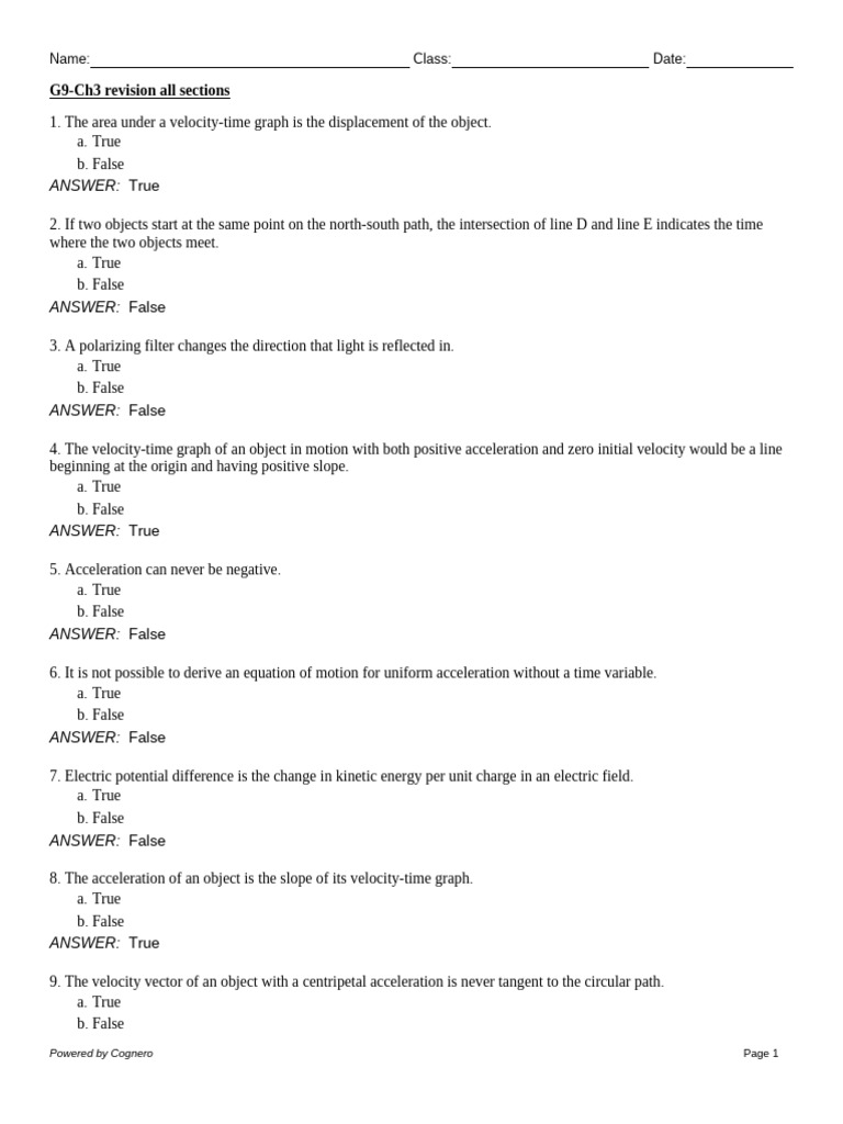 G9 Ch3 Revision All Sections | PDF | Heat Capacity | Acceleration