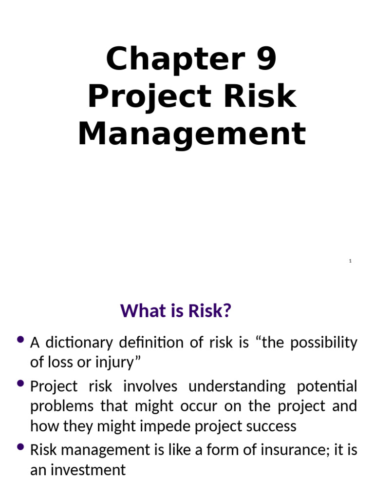 9 Project Risk Management | PDF | Risk | Risk Management