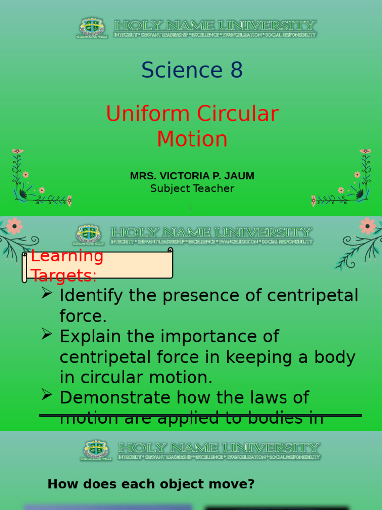 6 - Uniform Circular Motion | PDF | Acceleration | Force