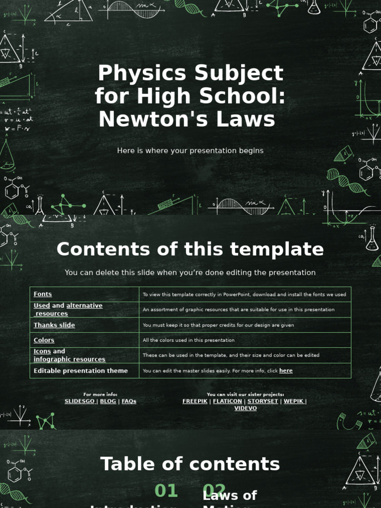 Physics Subject For High School - Newton's Laws by Slidesgo | PDF ...