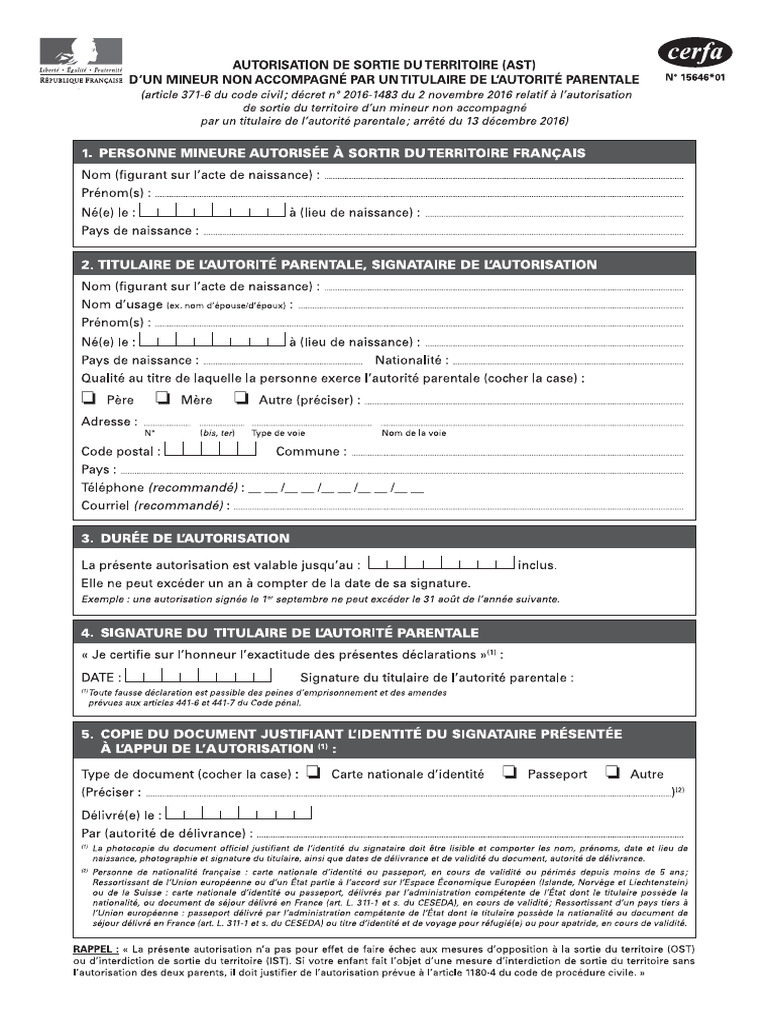 Cerfa 15646-01 | PDF
