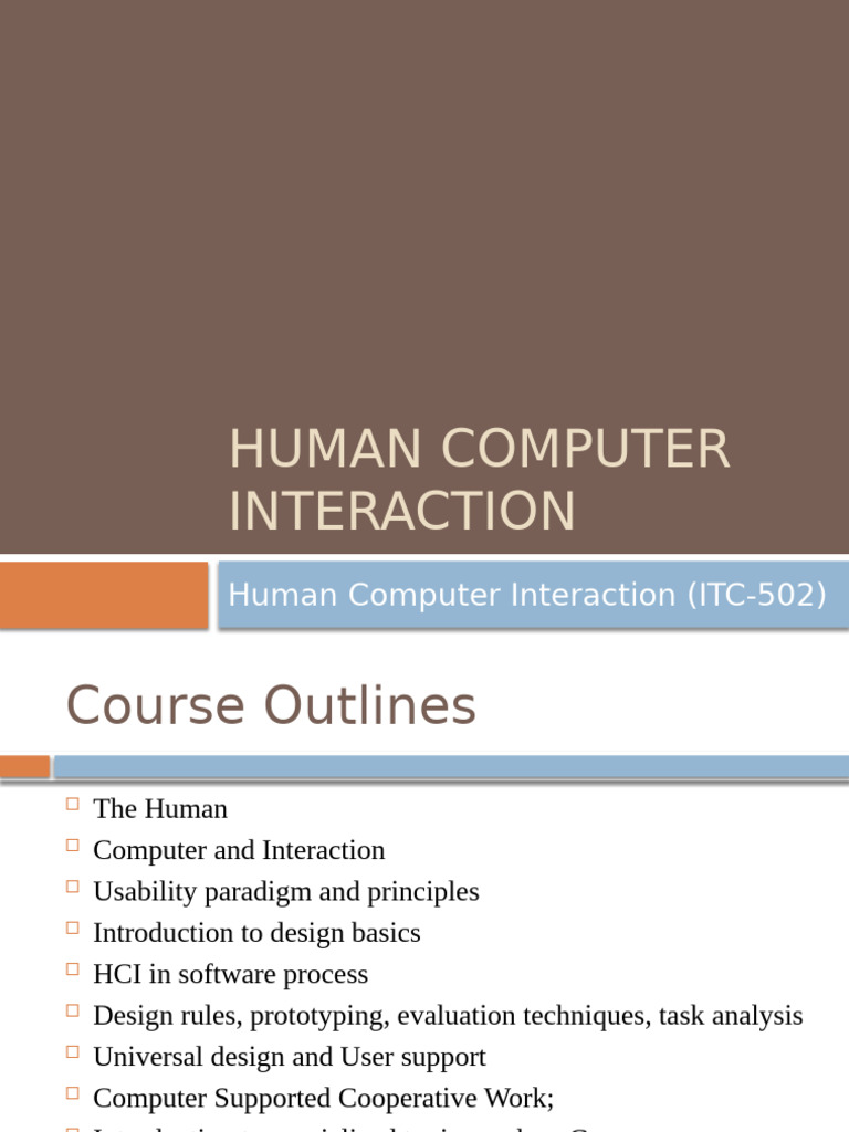 Lecture 1 | PDF | Human–Computer Interaction | Graphical User Interfaces