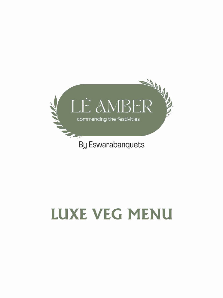 LUXE Veg Menu | PDF