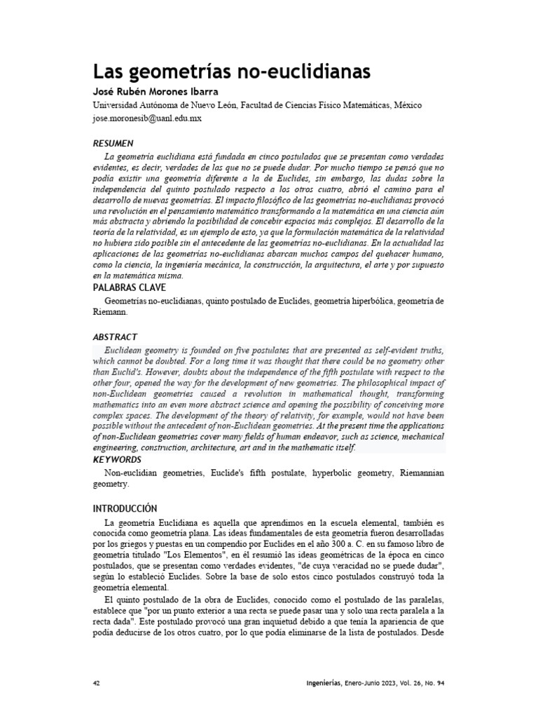 Geometria No Euclidiana Pdf Geometría Hiperbólica Geometría