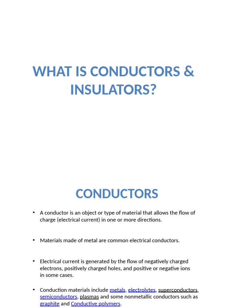 Conductor Insulator | PDF