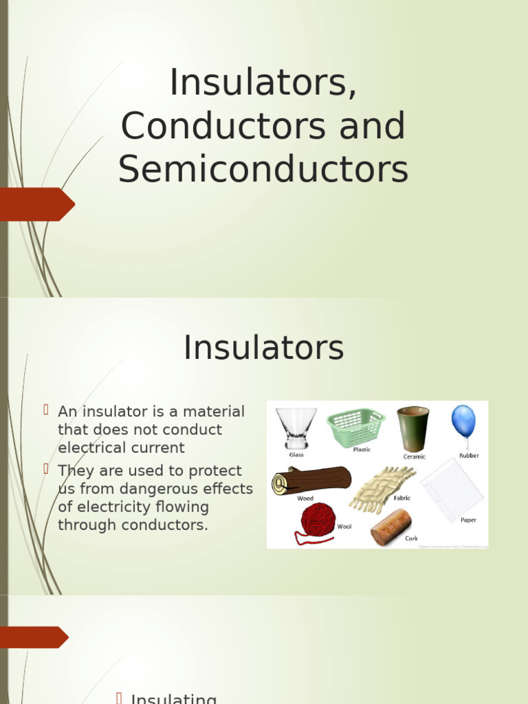 Insulators, Conductors and Semiconductors - 103254 | PDF