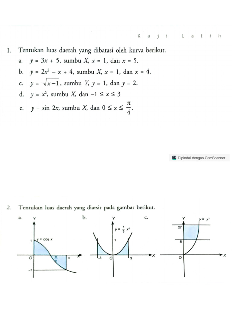 Soal Latihan Aplikasi Integral - Untuk DT | PDF