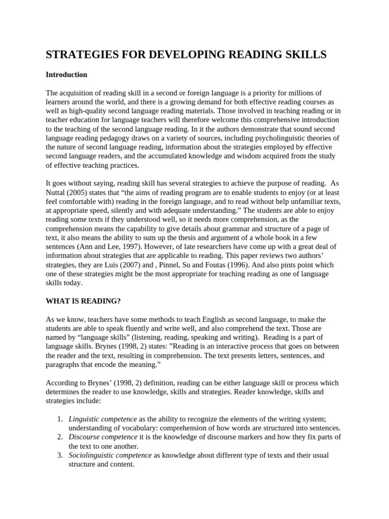Effective ESL Reading Strategies | PDF | Reading Comprehension | Second ...