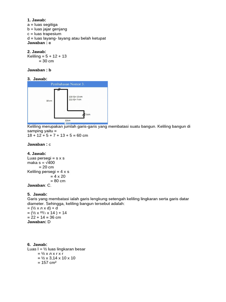 Soal Bangun Datar Dan Ruang 2 | PDF