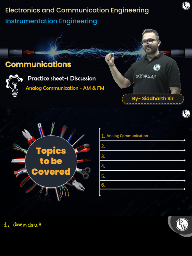 Analog Communication - AM & FM - Practice Sheet 01 Discussion (By Siddharth Sir) | PDF ...