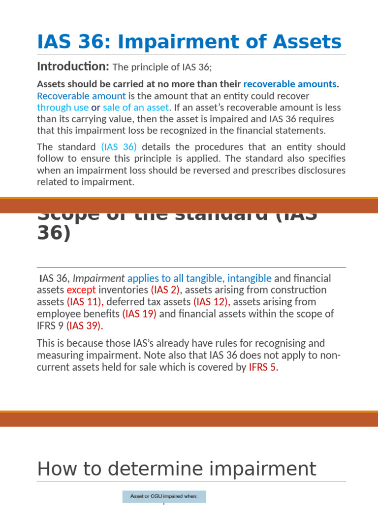 Lecture 7. IAS 36 Impairment of Assets | PDF | International Financial ...