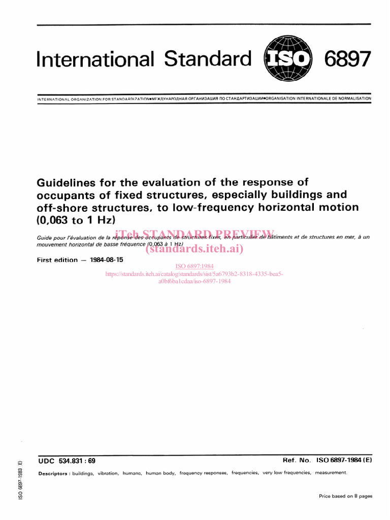 Iso 6897 1984 | PDF | International Organization For Standardization | Frequency