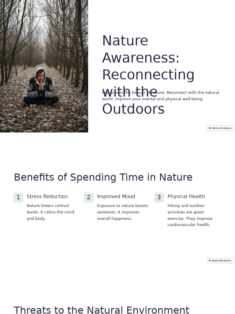 Nature Awareness Reconnecting With The Outdoors | PDF