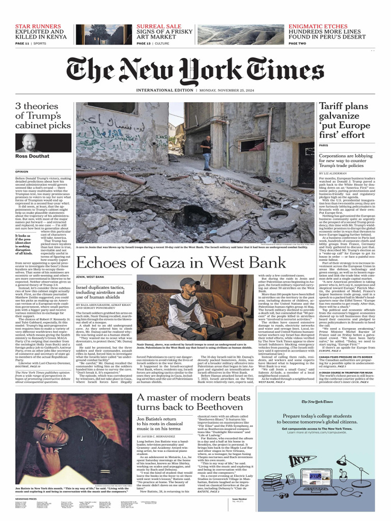 The New York Times International Edition - 25 November 2024 | PDF