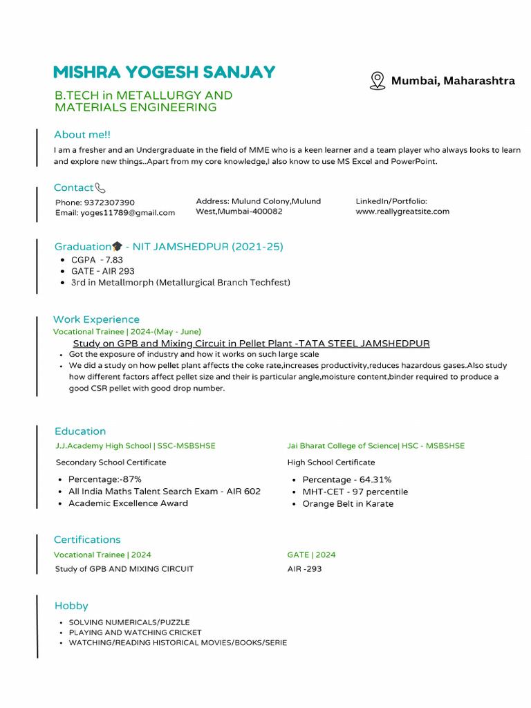 Yogesh CV | PDF