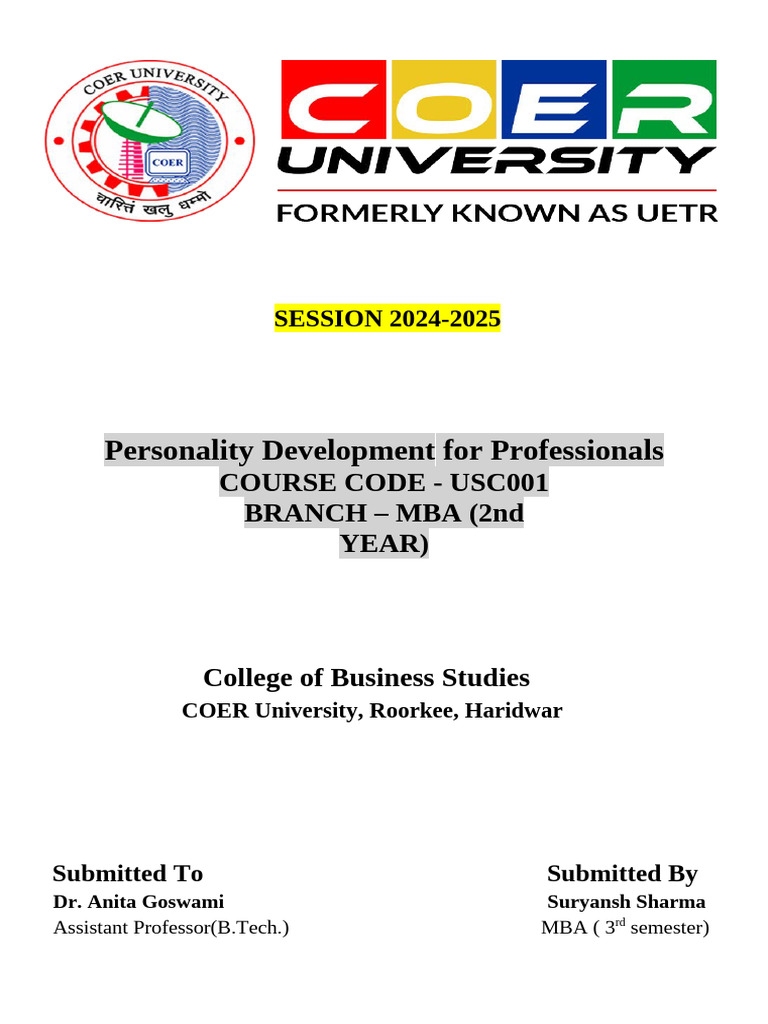 Personality Development Assignment | PDF | Emotional Intelligence ...