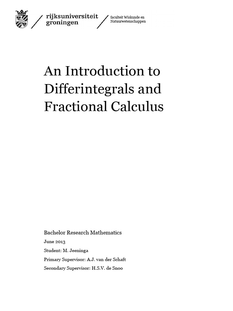 M Jeeninga Fractional Calculus | PDF | Calculus | Derivative