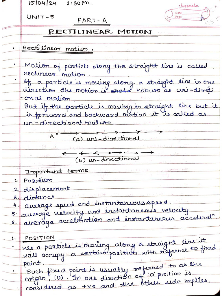 Unit 5 - Rectilinear Motion | PDF