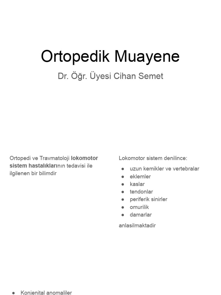 Ortopedik Muayene | PDF