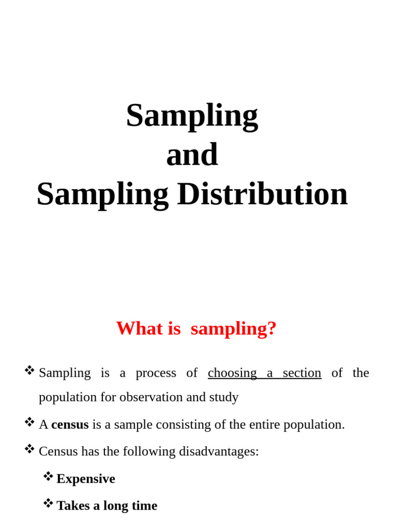 Sampling and Sampling Distribution | PDF | Standard Deviation | Sampling (Statistics)