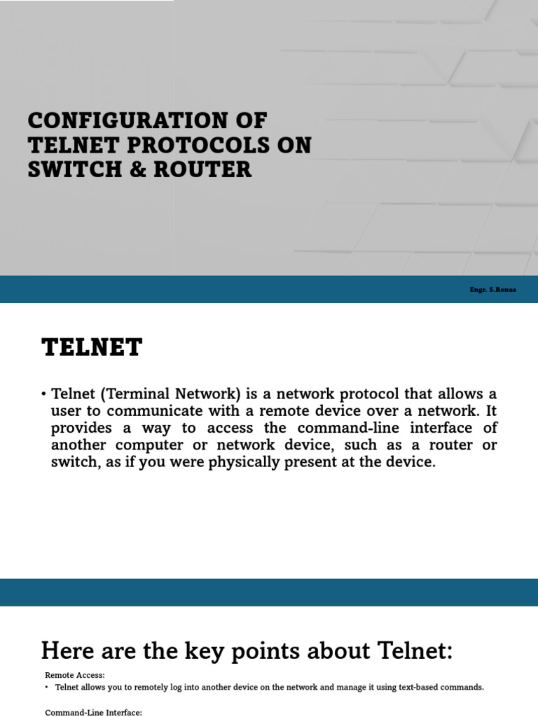 Configuration of Telnet Protocols On Switch and Router | PDF | Computer Network | Secure Shell