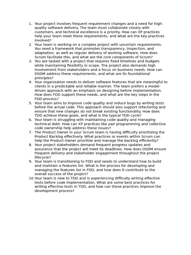 PreWork Questions | PDF | Scrum (Software Development) | Computing