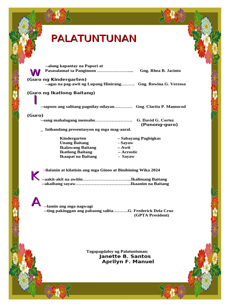 Buwan NG Wika Program | PDF