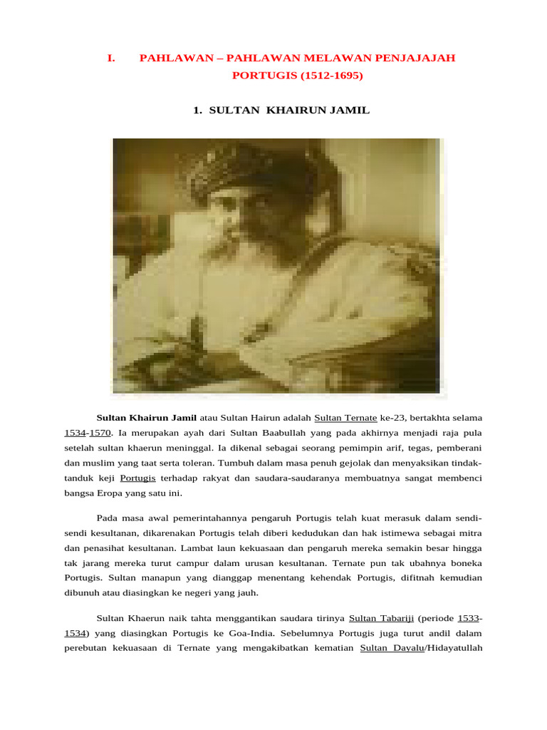Sultan Khairun Jamil: Pahlawan Ternate | PDF