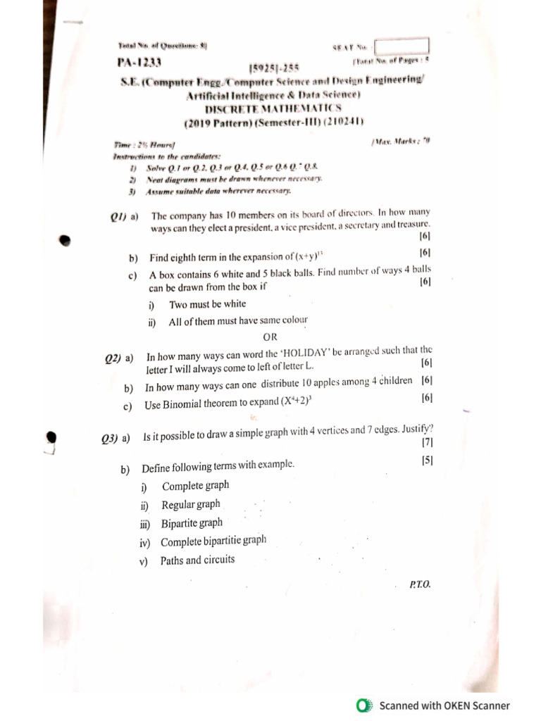 DM 2022 NOV-DEC Solved Paper | PDF