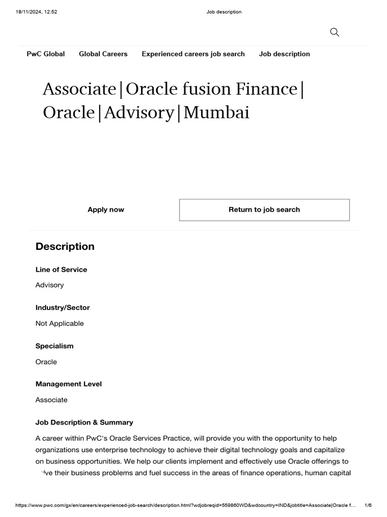 Associate Role in Oracle Fusion Finance | PDF | Oracle Corporation ...