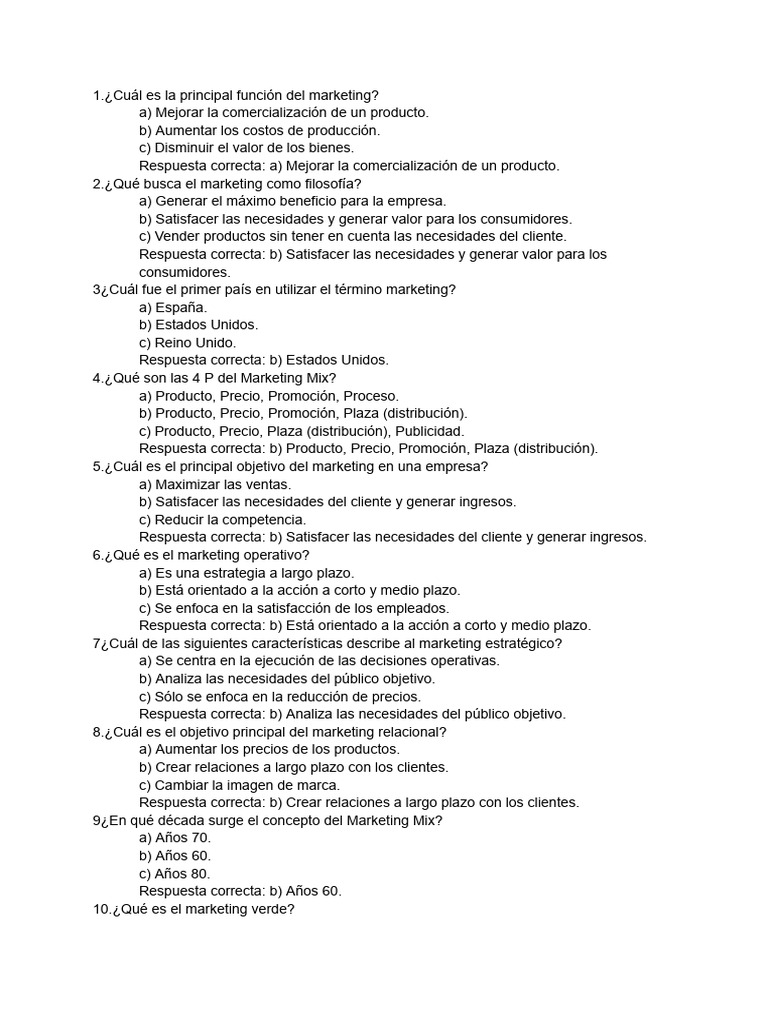 Test de MRG | PDF | Marketing | Producto (Negocio)