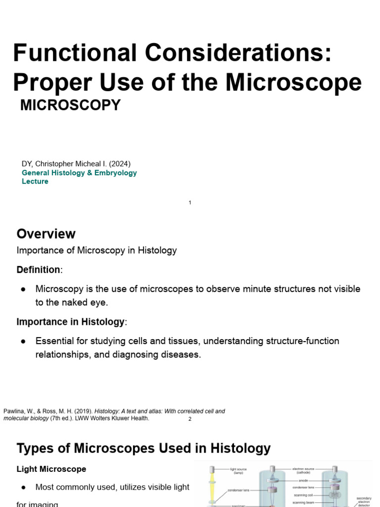DY-Functional Considerations - Proper Use of The Microscope | PDF ...