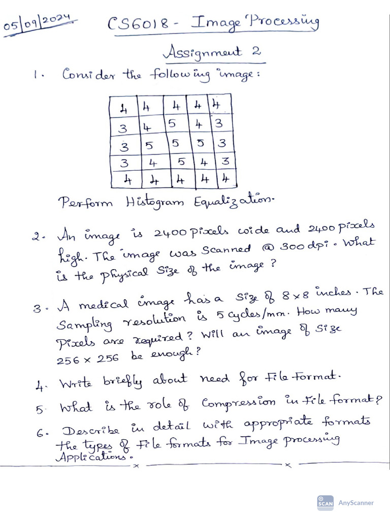 CS6018 - Image Processing | PDF
