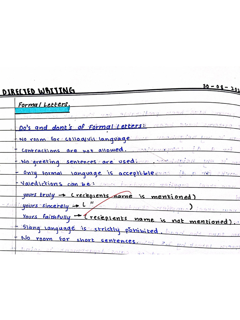 Rules For Formal and Informal Letters | PDF
