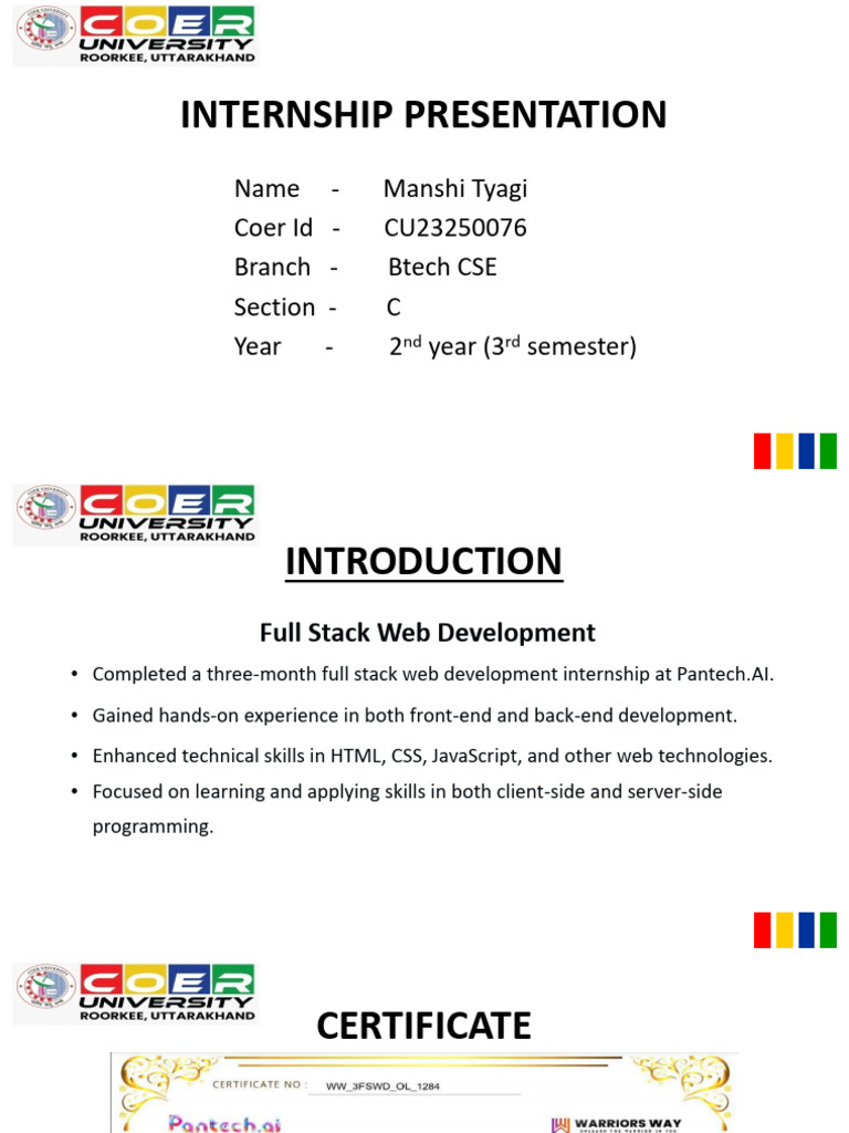 Internship_PPT | PDF | Web Development | World Wide Web