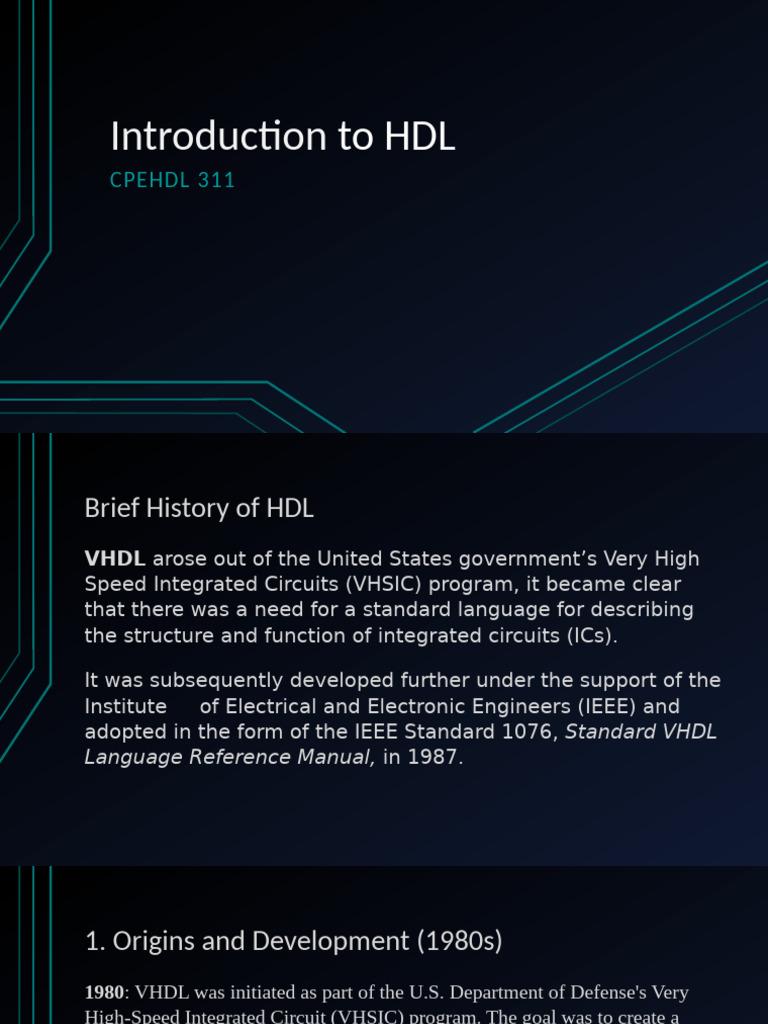 Lesson 11 Introduction To Hdl Pdf Hardware Description Language Vhdl 8220