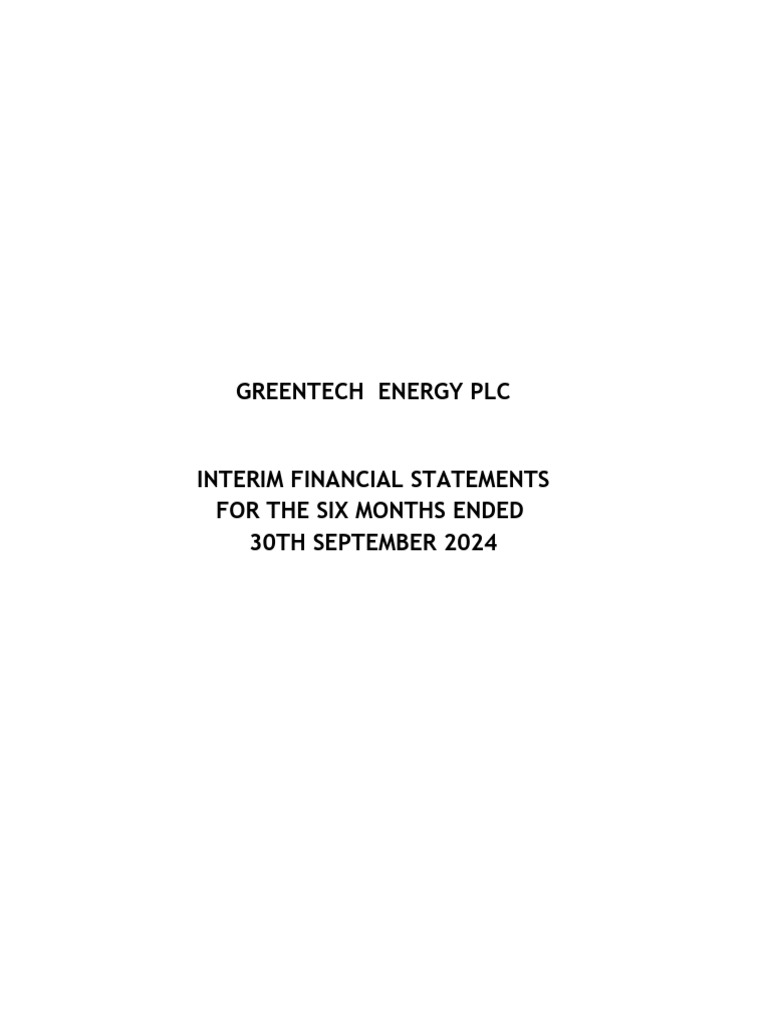 Greentech Energy PLC | PDF | Financial Statement | Equity (Finance)