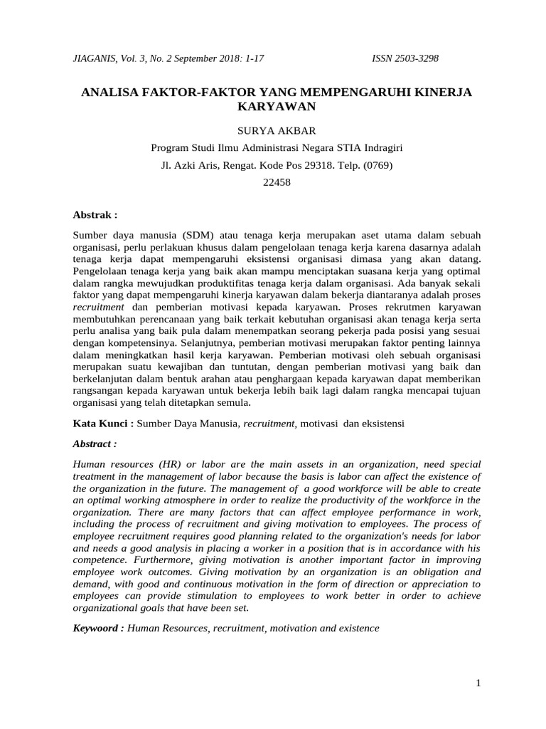 1-17 Faktor Yang Mempengaruhi Kinerja Anggota Organisasi | PDF