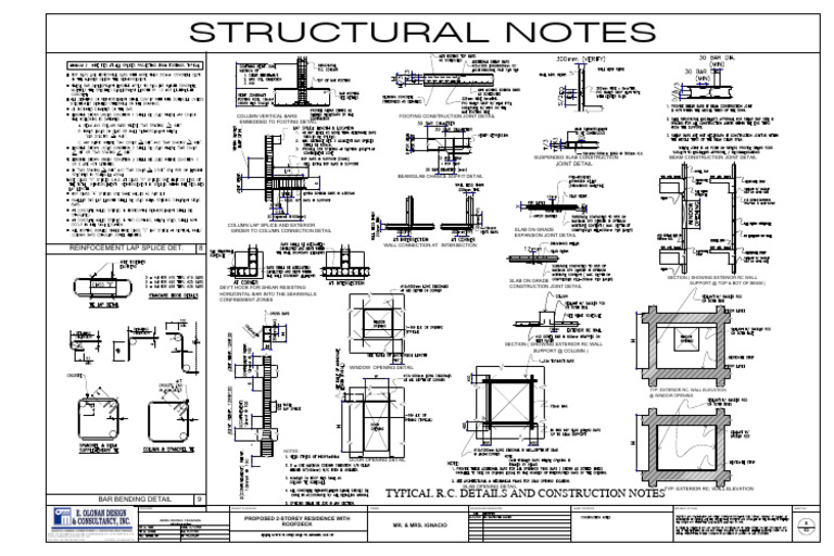 Structural Notes: Typical R.C. Details and Construction Notes | PDF ...
