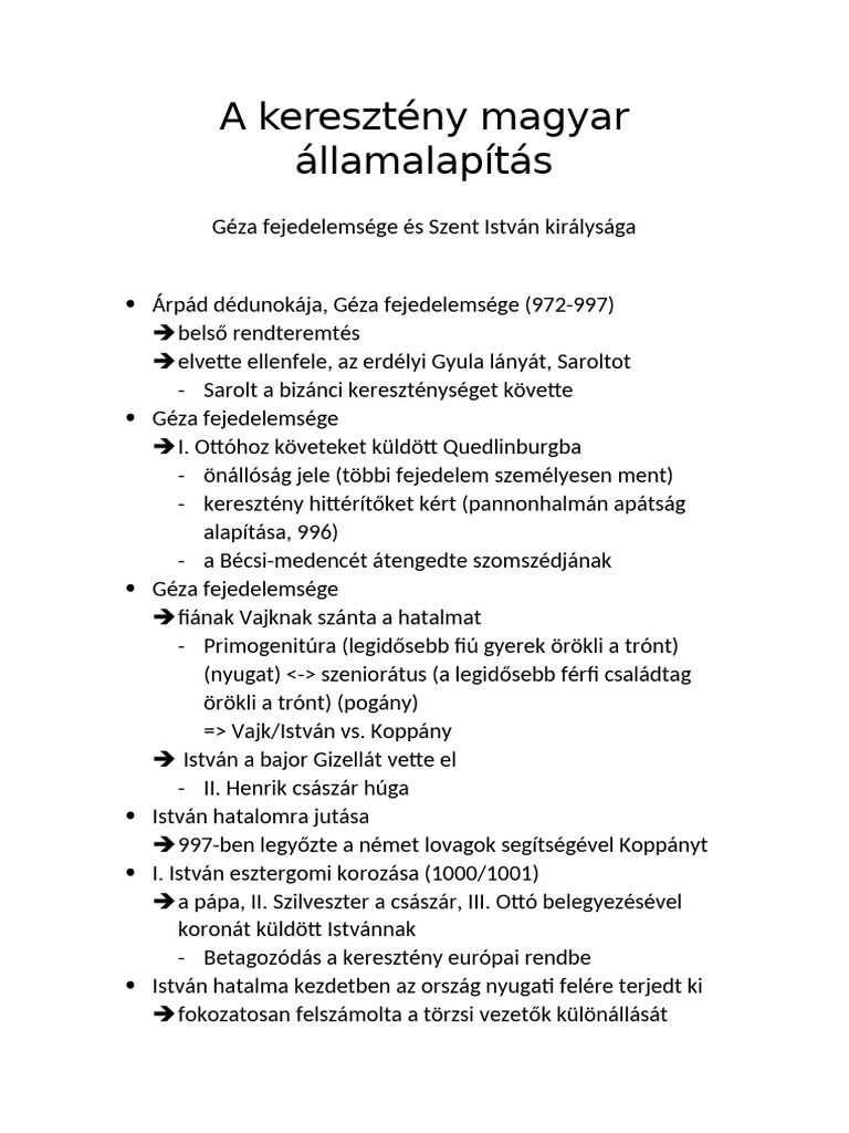 Az Államalapítás | PDF