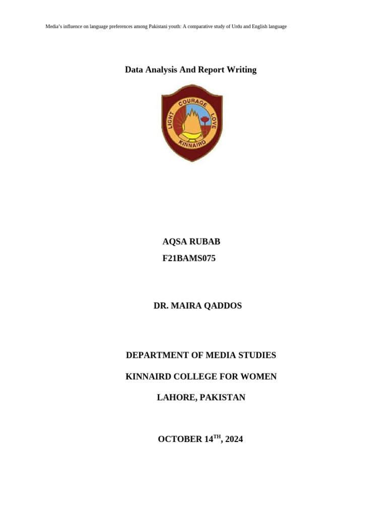 Data Analysis and Report Writing | PDF